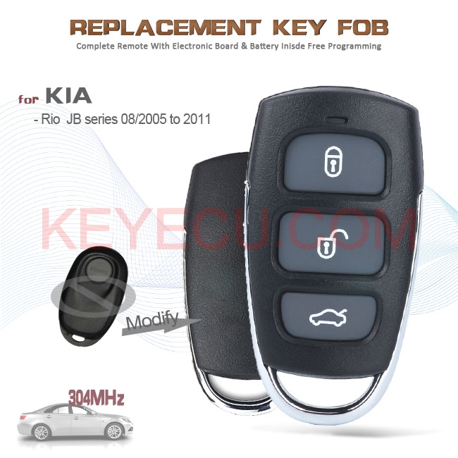 Upgrade Remote Key 1 Button 304MHz Fob for Rio JB Series 2005 2006 2007 ...