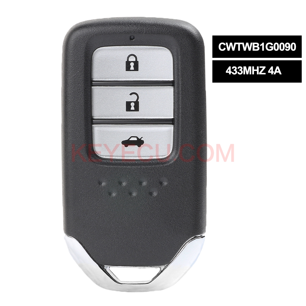 CWTWB1G0090 3 Button Smart Card Remote Auto Car Key 433MHz 4A Chip for ...