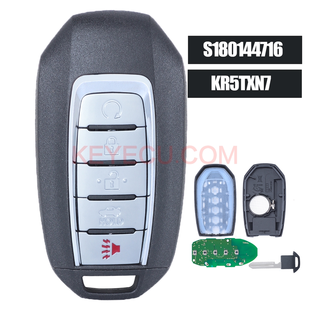 S180144716 Smart Remote Key 5 Button 433.92MHz Fob for Infiniti Q50 Q60 ...