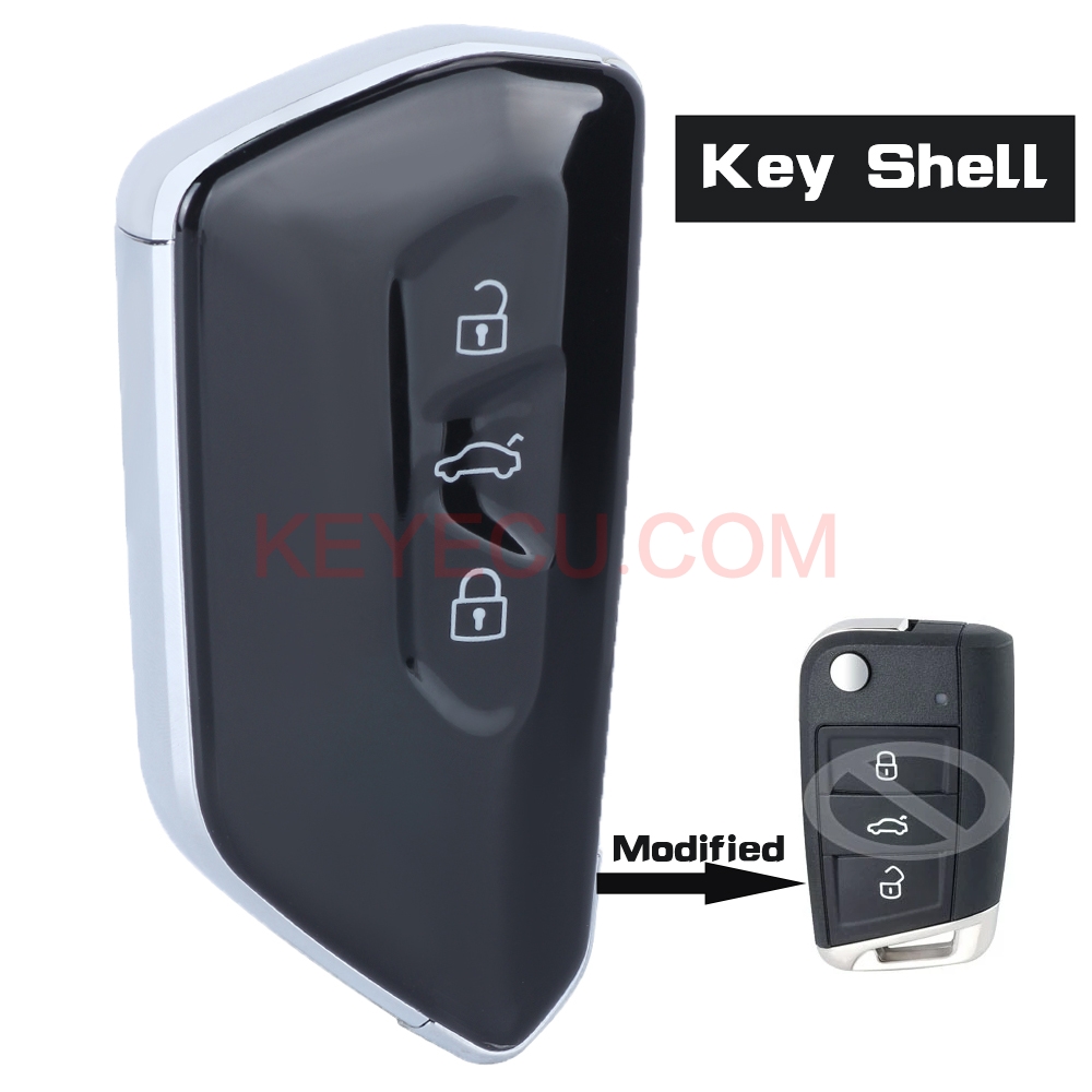 Modified Remote Key Shell Case Fob 3 Buttons for Volkswagen MQB Golf ...